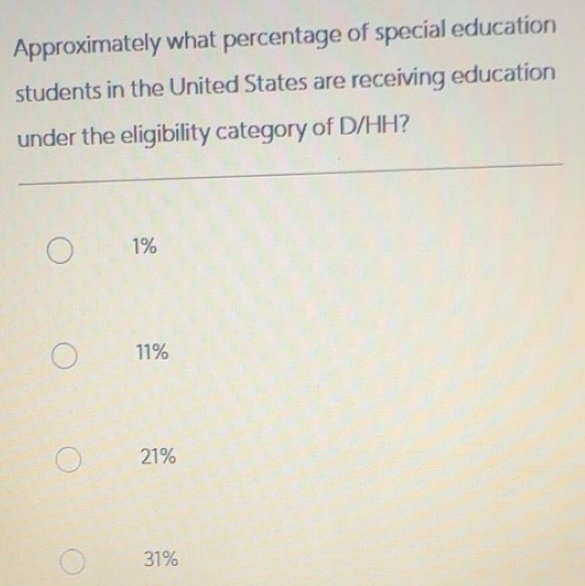 Solved: Approximately what percentage of special education students in ...