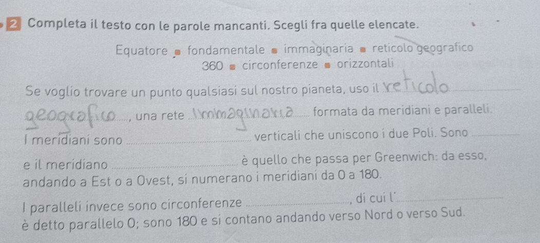 Risolto:Completa il testo con le parole mancanti. Scegli fra quelle ...