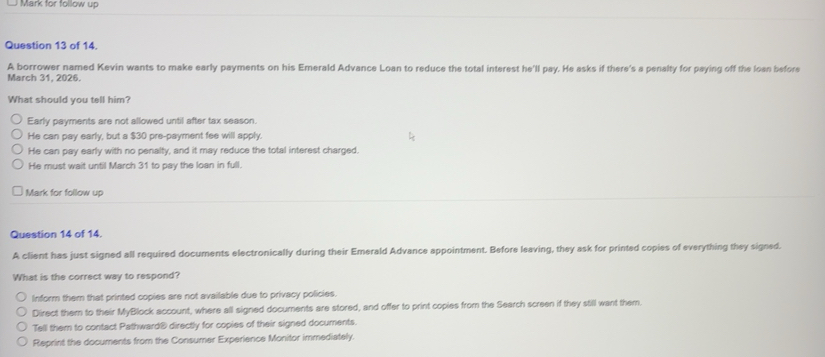 Solved: Mark for follow up Question 13 of 14. A borrower named Kevin ...