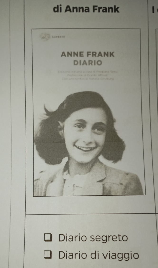 Risolto:di Anna Frank 1 ET ANNE FRANK DIARIO E r cono d é nd a cra di ...