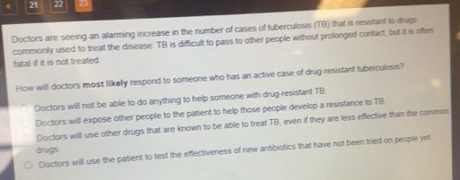 Solved: 4 21 22 23 Doctors are seeing an alarming increase in the ...