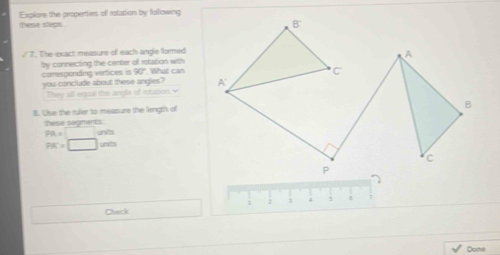 Solved: Explore the properties of rotation by following these steps. √ ...
