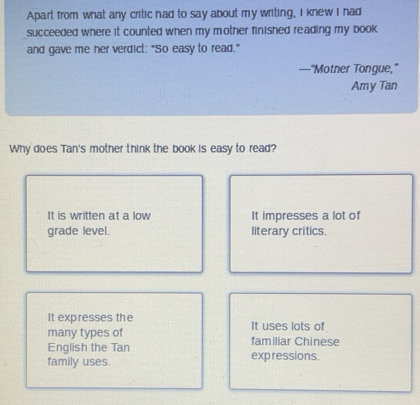 Solved: Apart from what any critic had to say about my writing, I knew ...