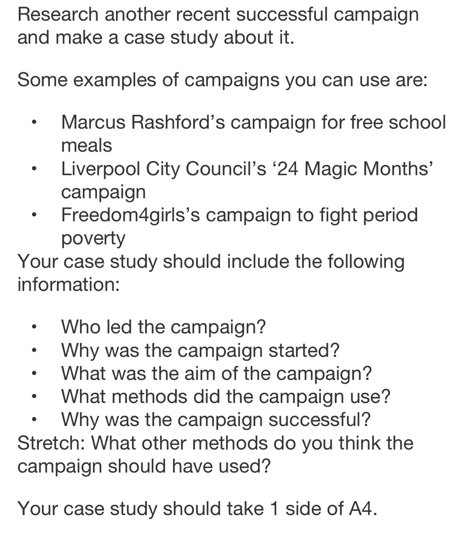 Solved: Research another recent successful campaign and make a case study about it. Some example ...