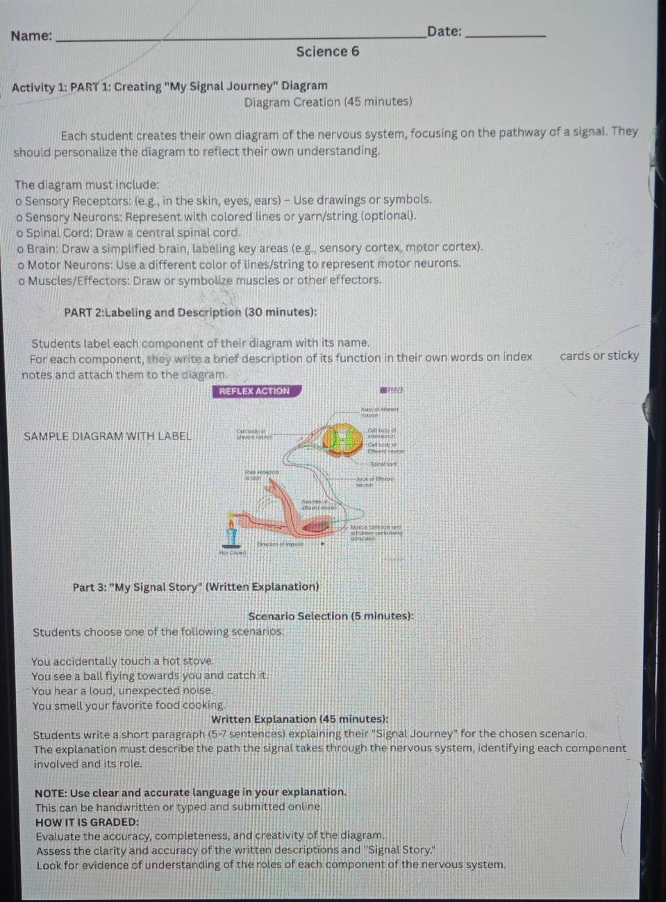 Solved: Name:_ Date:_ Science 6 Activity 1: PART 1: Creating "My Signal ...