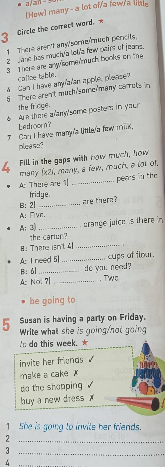 แก้ไขแล้ว:(How) many - a lot of/a few/a little 3 Circle the correct ...