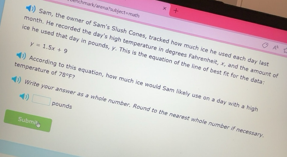 Solved: Denchmark/arena?subject=math Sam, the owner of Sam's Slush ...