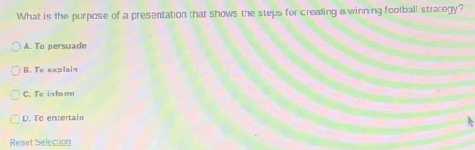 Solved: What is the purpose of a presentation that shows the steps for ...