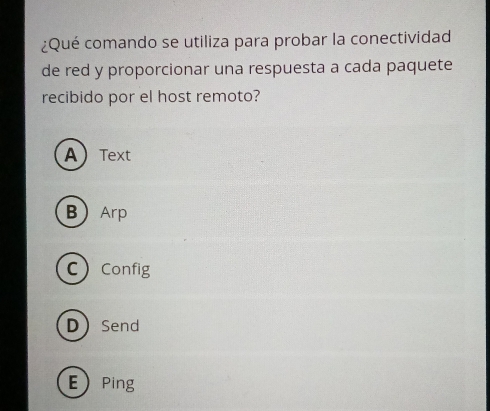 Resuelto:¿Qué comando se utiliza para probar la conectividad de red y ...