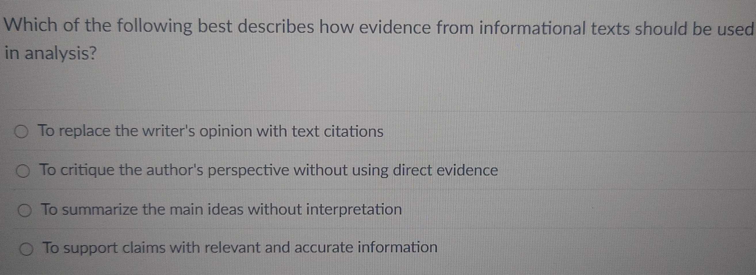 Solved: Which of the following best describes how evidence from ...