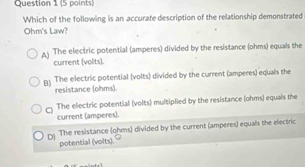 Solved: Which of the following is an accurate description of the ...