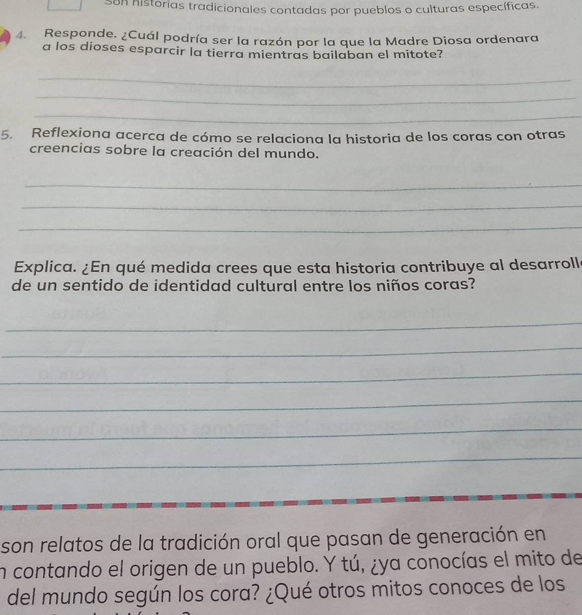 Resuelto:Son nistorias tradicionales contadas por pueblos o culturas ...