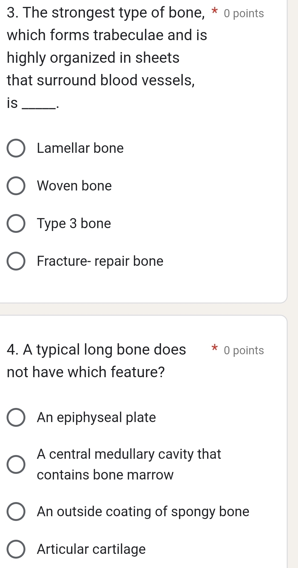 Solved: The strongest type of bone, * 0 points which forms trabeculae ...
