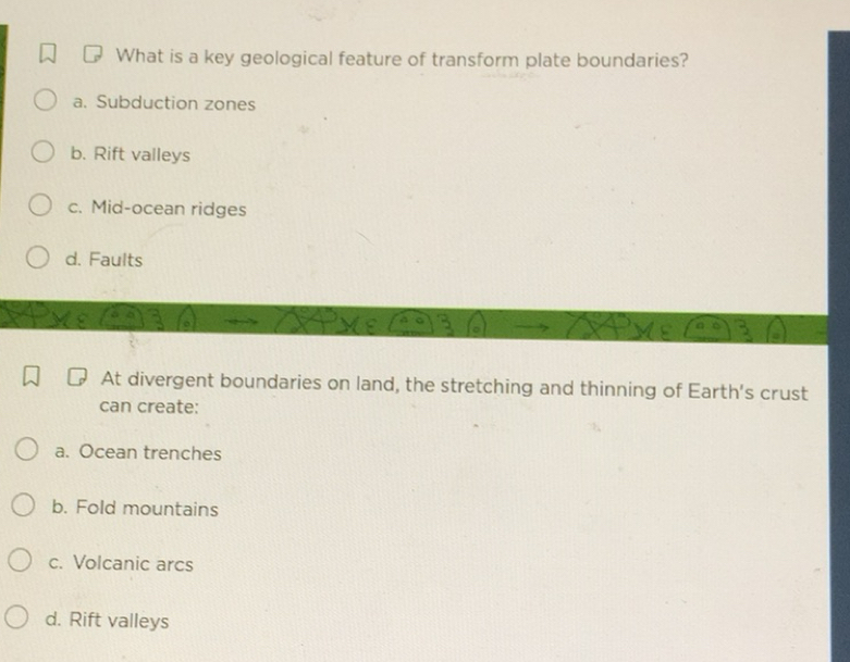 Solved: What is a key geological feature of transform plate boundaries ...