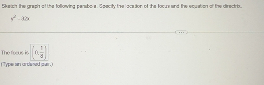 Solved: Sketch the graph of the following parabola. Specify the ...