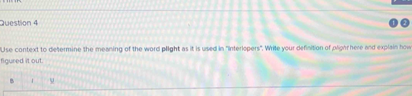 Solved: Use context to determine the meaning of the word plight as it ...