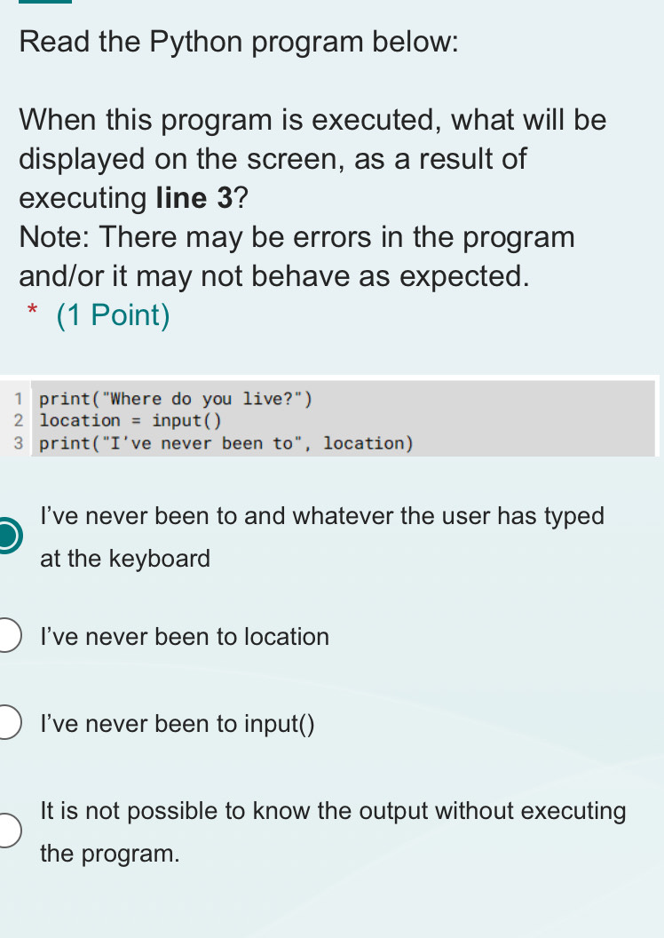 Solved Read The Python Program Below When This Program Is Executed