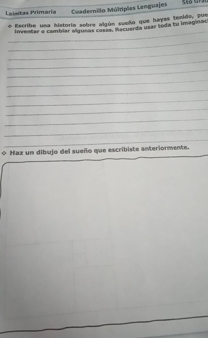 Resuelto:Lainitas Primaria Cuadernillo Múltiples Lenguajes 5to Grat ...
