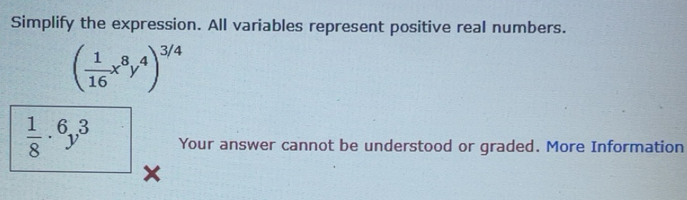 Solved: Simplify the expression. All variables represent positive real ...