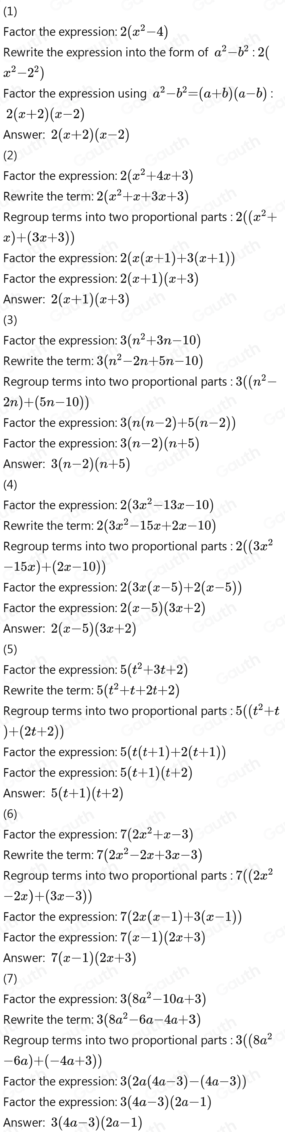 Solved: ACTIVITY 9 : Factoring General Trinomials Putting it all ...