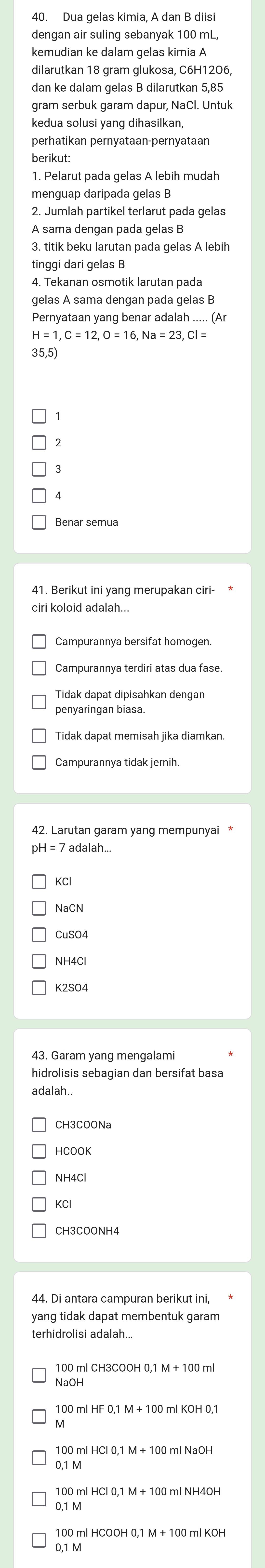 Telah dijawab:Dua gelas kimia, A dan B diisi dengan air suling sebanyak ...