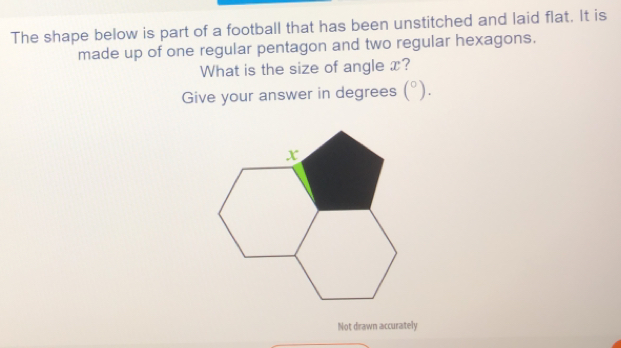Solved: The shape below is part of a football that has been unstitched ...