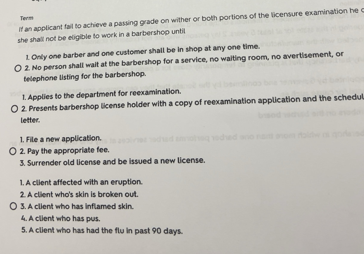 Solved: Term If an applicant fail to achieve a passing grade on wither ...