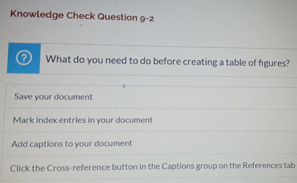 Solved: Knowledge Check Question 9-2 What do you need to do before ...