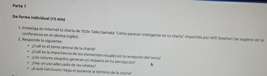 Solved: Parte 1 De forma individual (15 min) 1. Investiga en Internet ... Solved: Parte 1 De forma individual (15 min) 1. Investiga en Internet ...