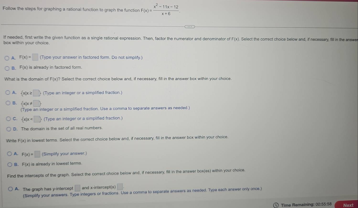 Solved: Follow the steps for graphing a rational function to graph the ...