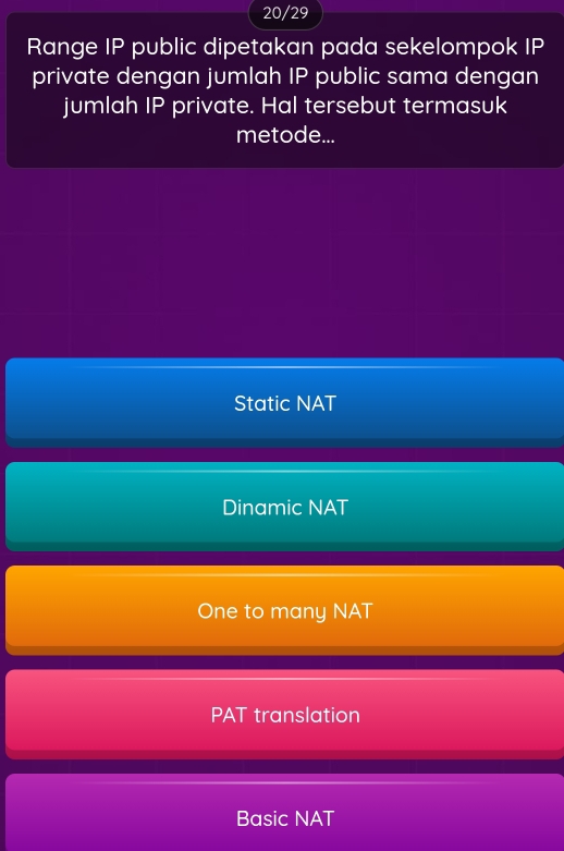 Telah dijawab:20/29 Range IP public dipetakan pada sekelompok IP ...