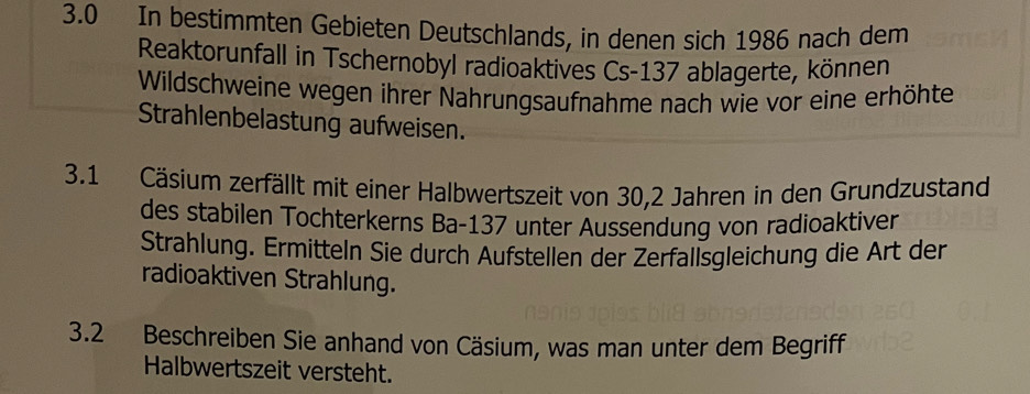 Gelöst:3.0 In bestimmten Gebieten Deutschlands, in denen sich 1986 nach ...