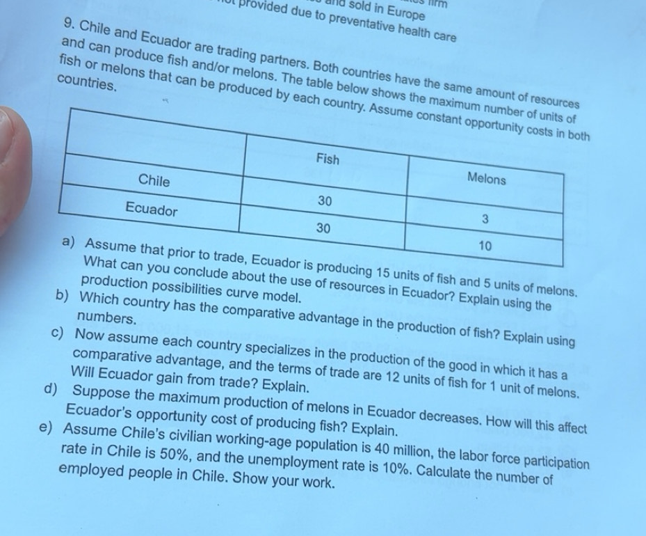 Solved: firm and sold in Europe l provided due to preventative health ...