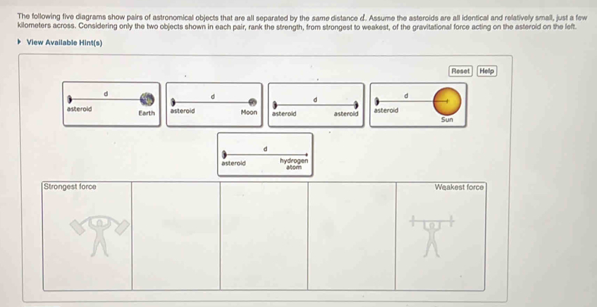 Solved: The following five diagrams show pairs of astronomical objects ...