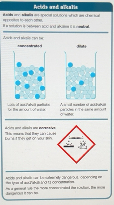 Solved: Acids and alkalis Acids and alkalis are special solutions which ...