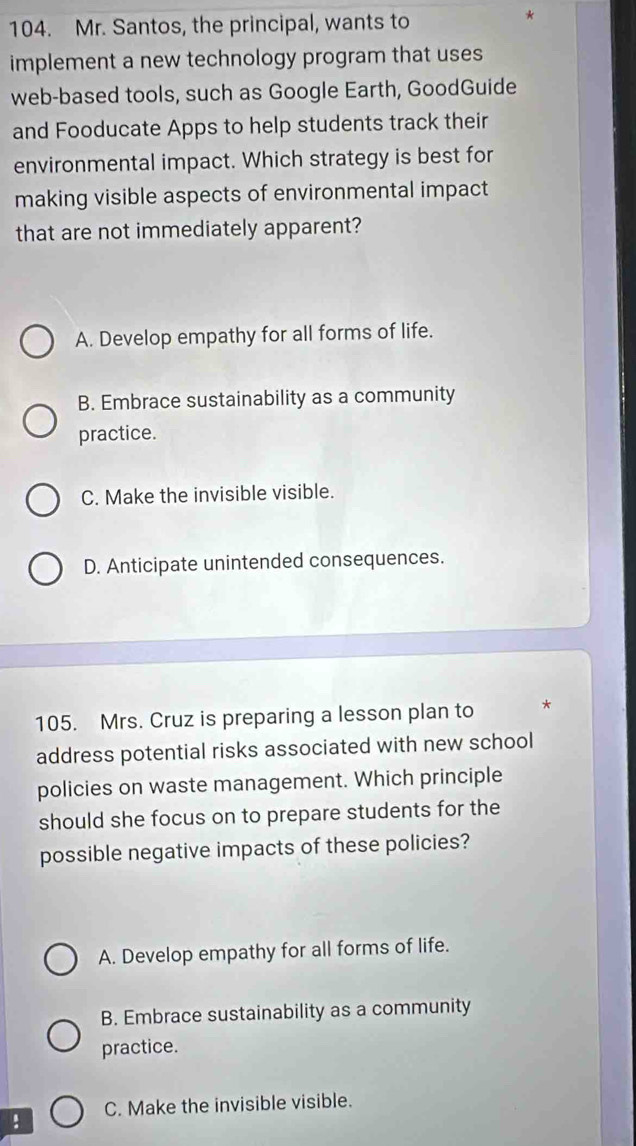 Solved: Mr. Santos, the principal, wants to * implement a new ...