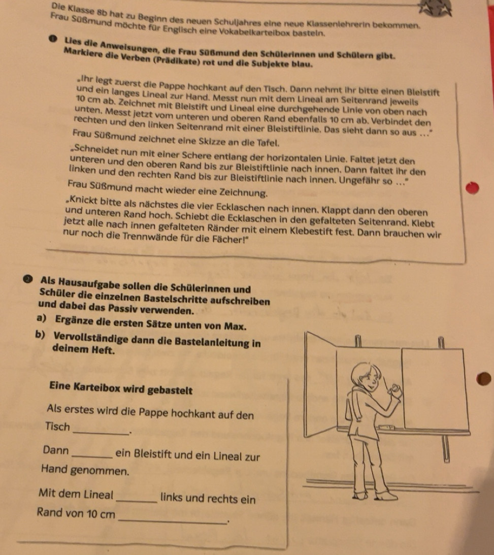 Gelöst:Die Klasse 8b hat zu Beginn des neuen Schuljahres eine neue ...