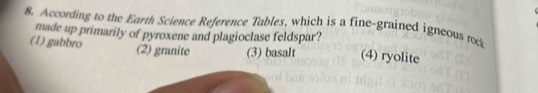 Solved: According to the Earth Science Reference Tables, which is a ...