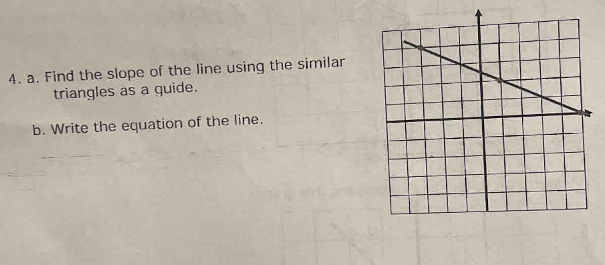 Solved: Find the slope of the line using the similar triangles as a ...