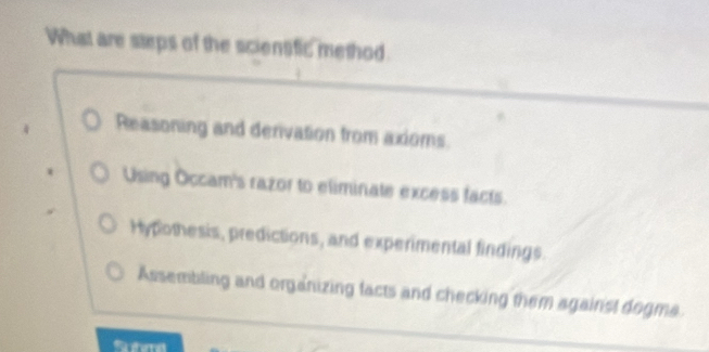 Solved: What are steps of the sciensfic method 4 Reasoning and ...