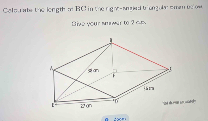 Solved: Calculate the length of BC in the right-angled triangular prism ...