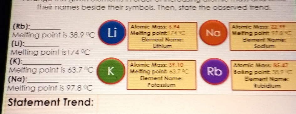 Solved: their names beside their symbols. Then, state the observed ...