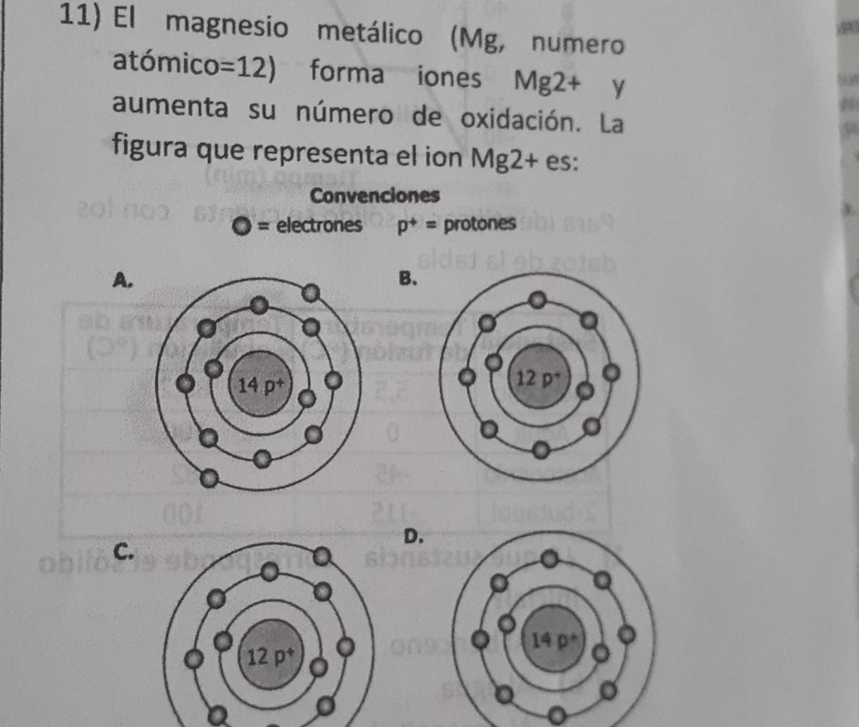 Resuelto:El magnesio metálico (Mg, numero atómico =12) forma iones Mg2 ...