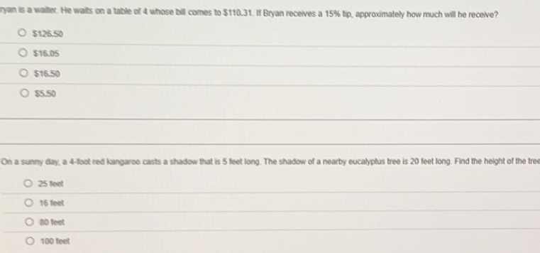Solved: ryan is a waiter. He waits on a table of 4 whose bill comes to ...