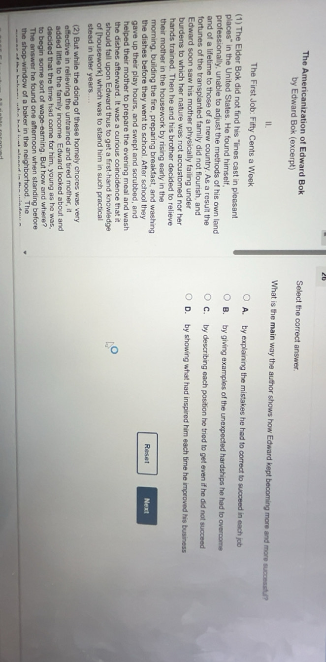 Solved: The Americanization of Edward Bok Select the correct answer. by ...