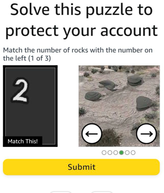 Solved: Solve this puzzle to protect your account Match the number of ...