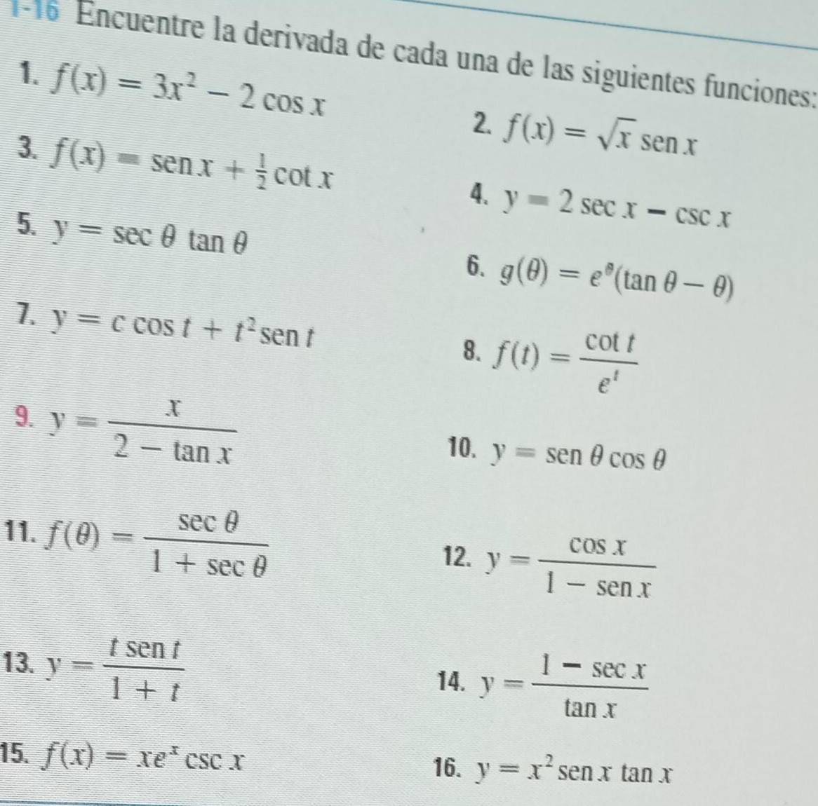 Resuelto:Encuentre la derivada de cada una de las siguientes funciones ...