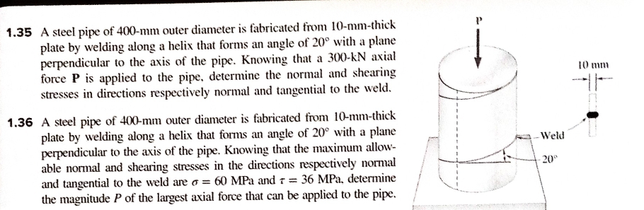 Solved: 1.35 A steel pipe of 400-mm outer diameter is fabricated from ...