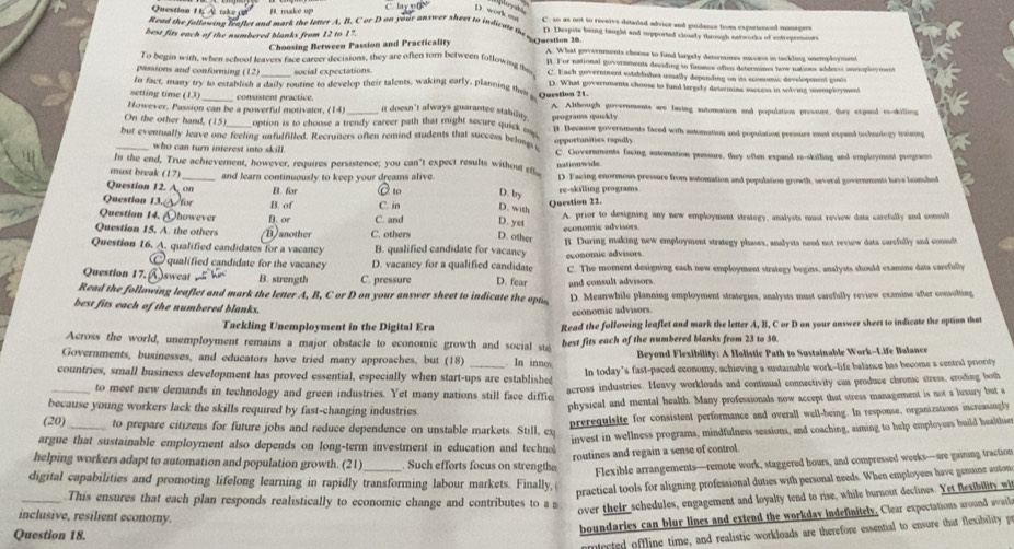 Giải quyết:A. take p B. make up C. Jay p o D. work ou C. so as not to ...