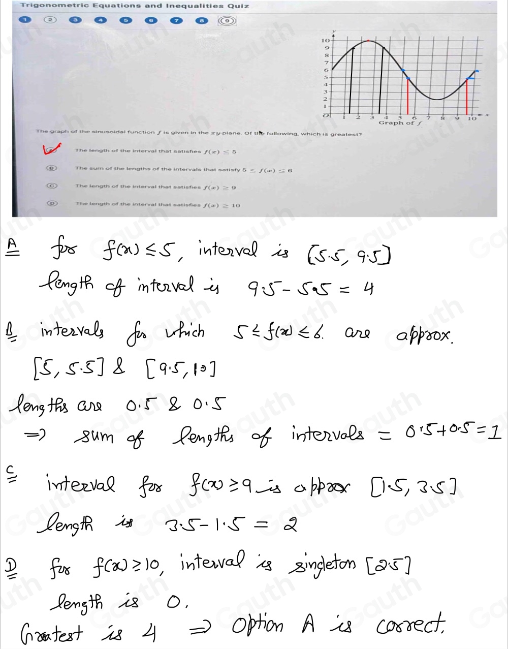 Solved: Trigonometric Equations and Inequalities Quiz 3 4 5 6 7 8 x The ...